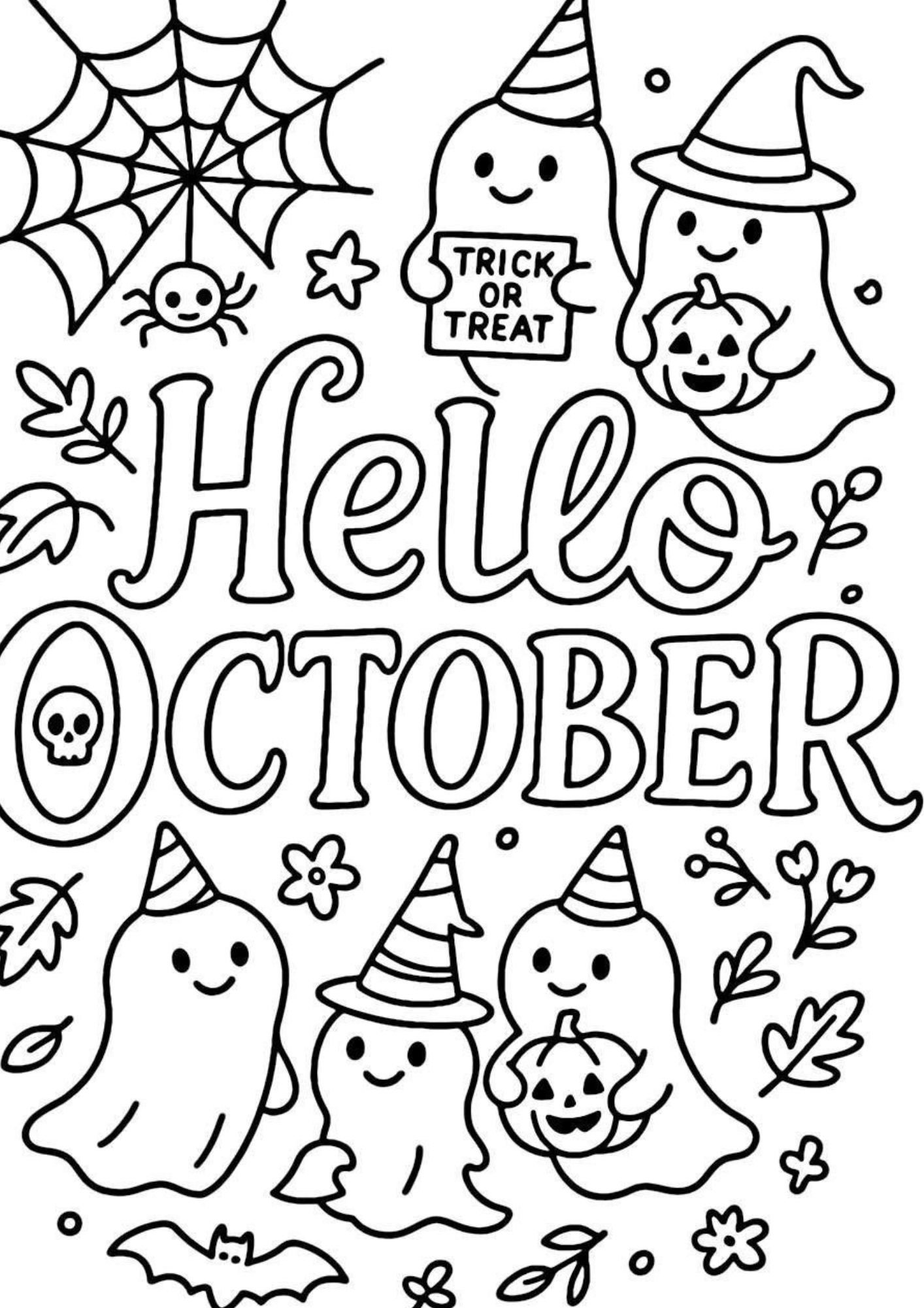 50 October Coloring Pages | Fun Fall & Halloween Printables