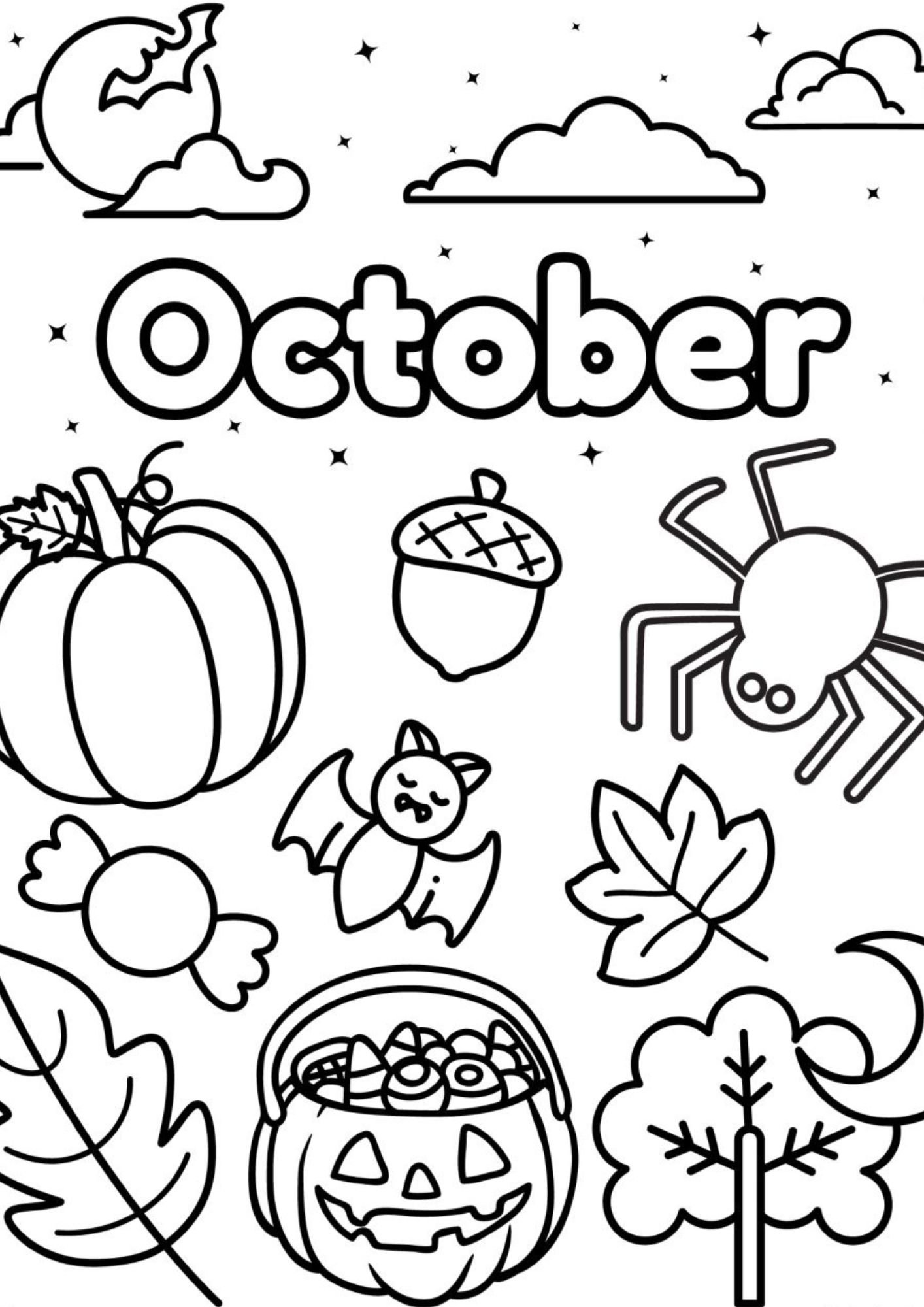 50 October Coloring Pages | Fun Fall & Halloween Printables