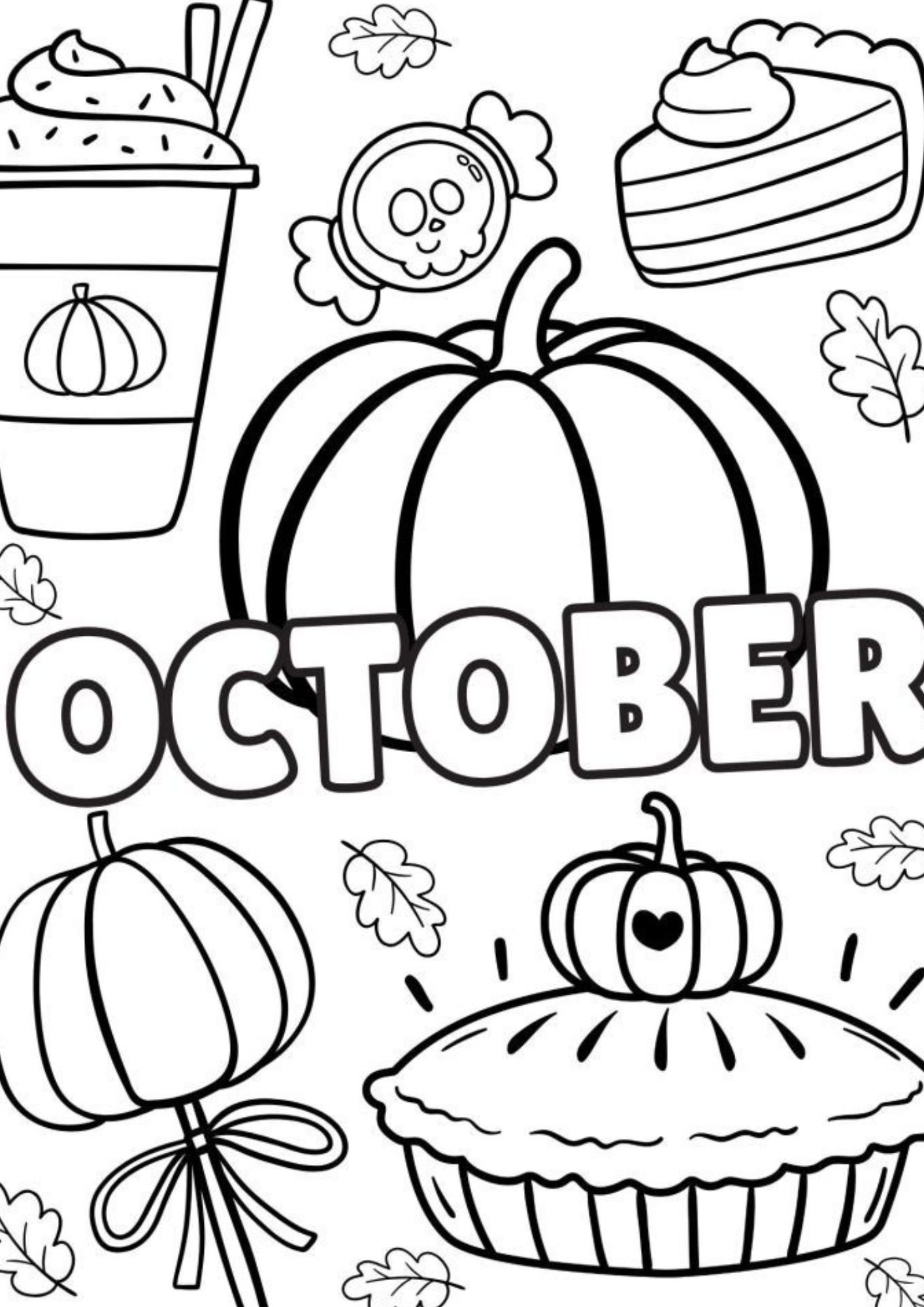 50 October Coloring Pages | Fun Fall & Halloween Printables