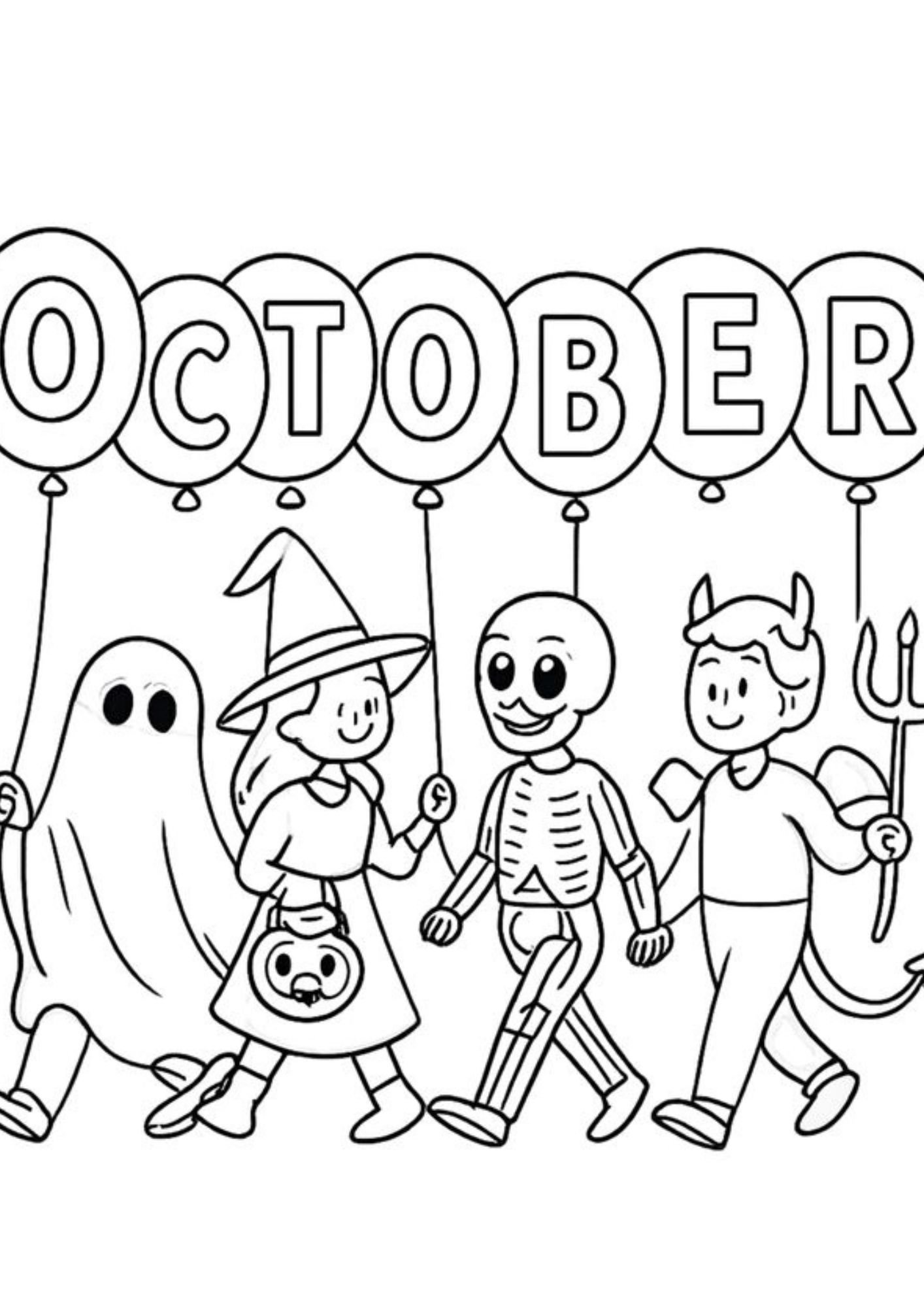 50 October Coloring Pages | Fun Fall & Halloween Printables