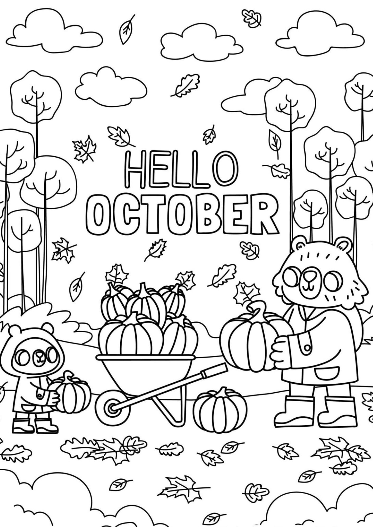 50 October Coloring Pages | Fun Fall & Halloween Printables