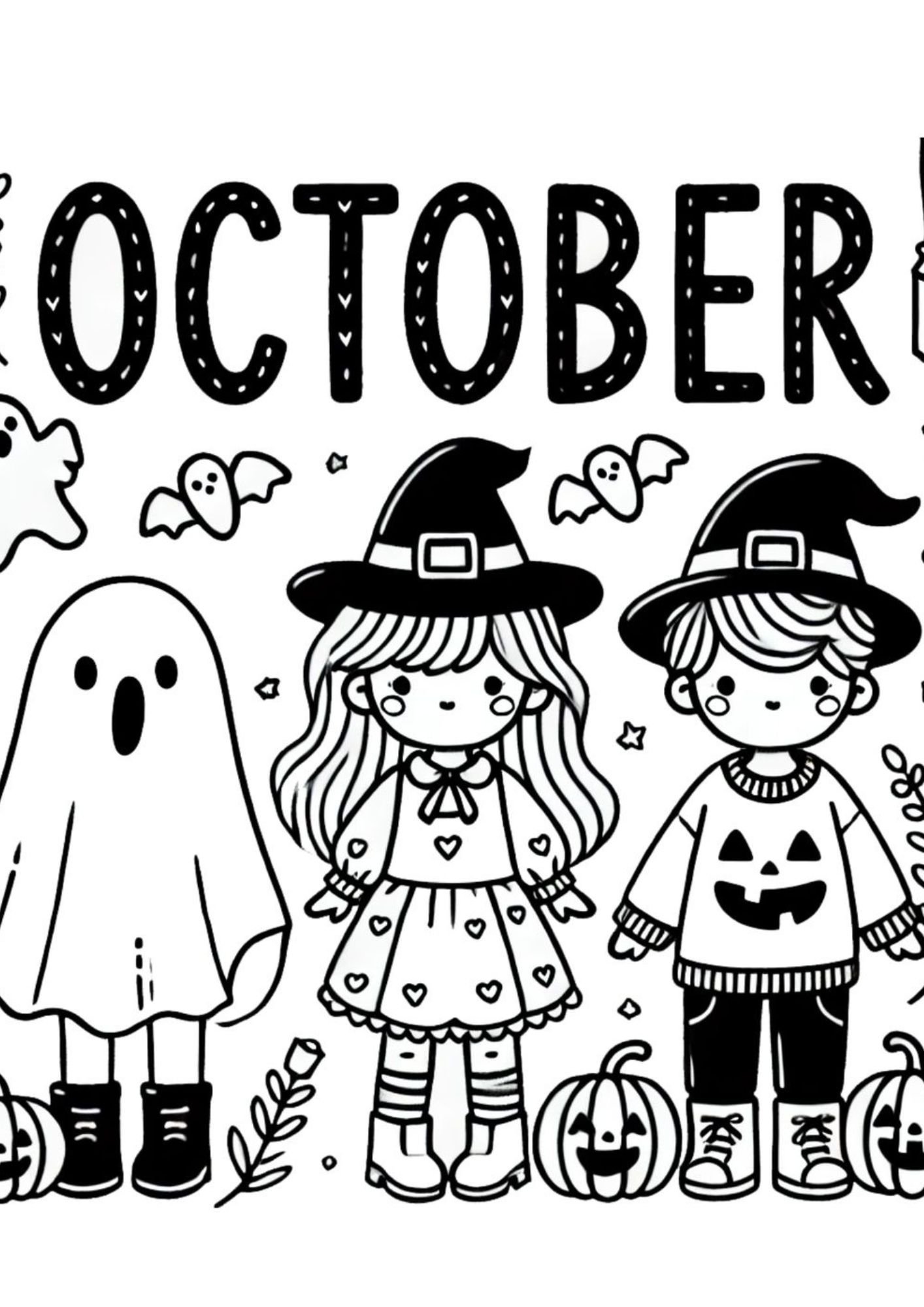 50 October Coloring Pages | Fun Fall & Halloween Printables