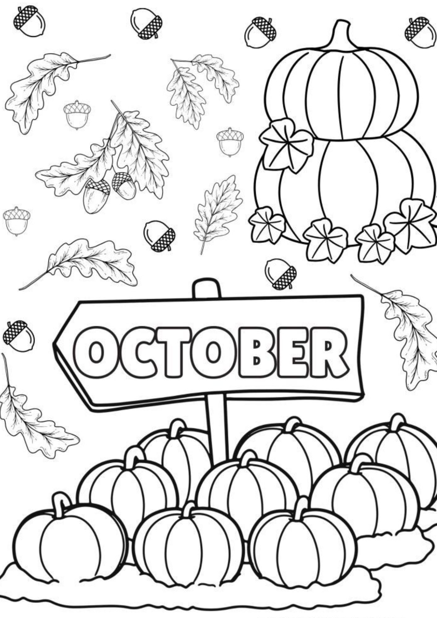 50 October Coloring Pages | Fun Fall & Halloween Printables