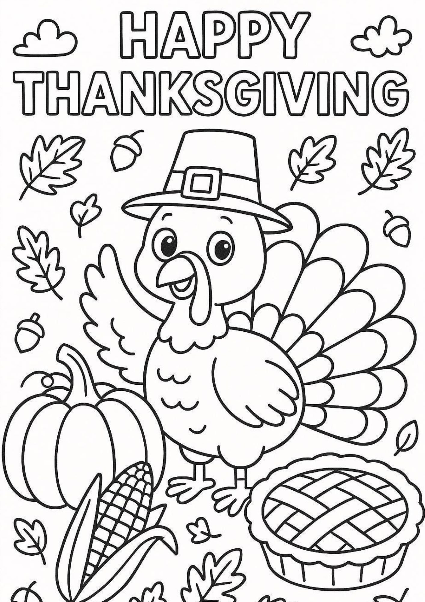 35 Free Printable Thanksgiving Coloring Pages for Kids
