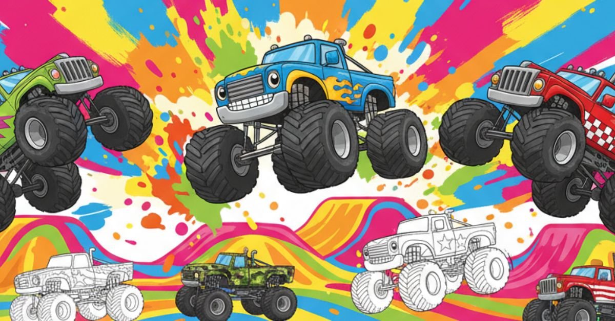 20 Monster Truck Coloring Pages Fun Printable Art