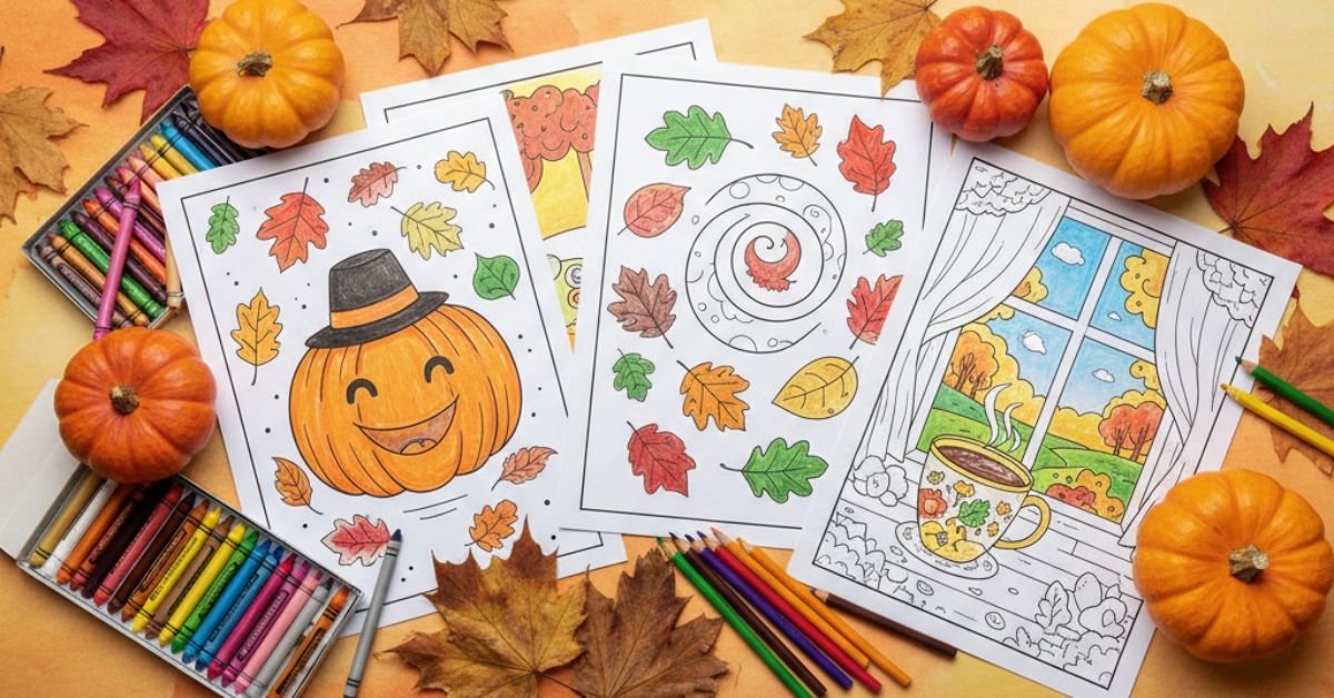 20 Fall Coloring Pages Free Printable Fun for Kids and Adult