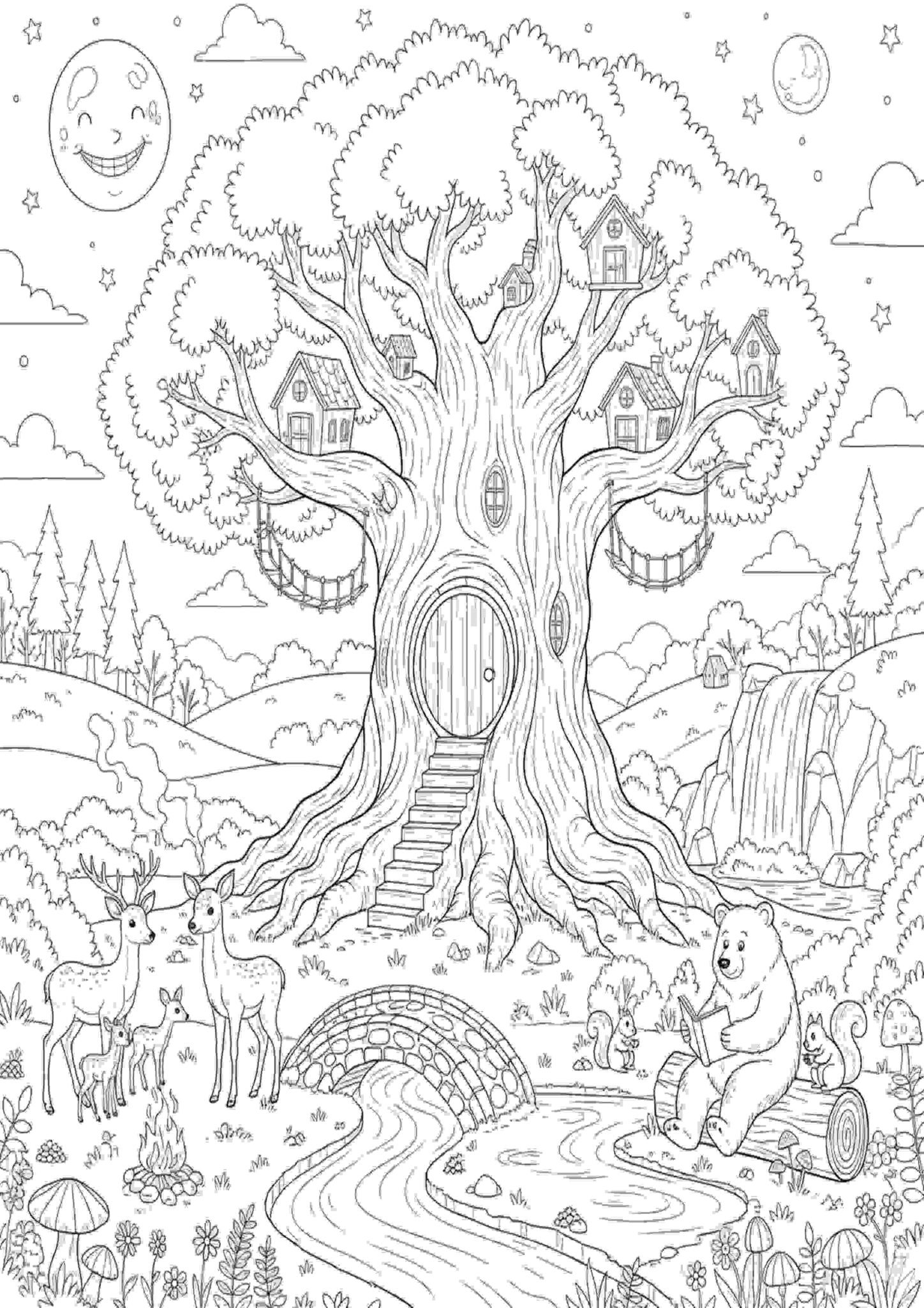 20 Free Printable Forest Coloring Pages for Kids and Adults