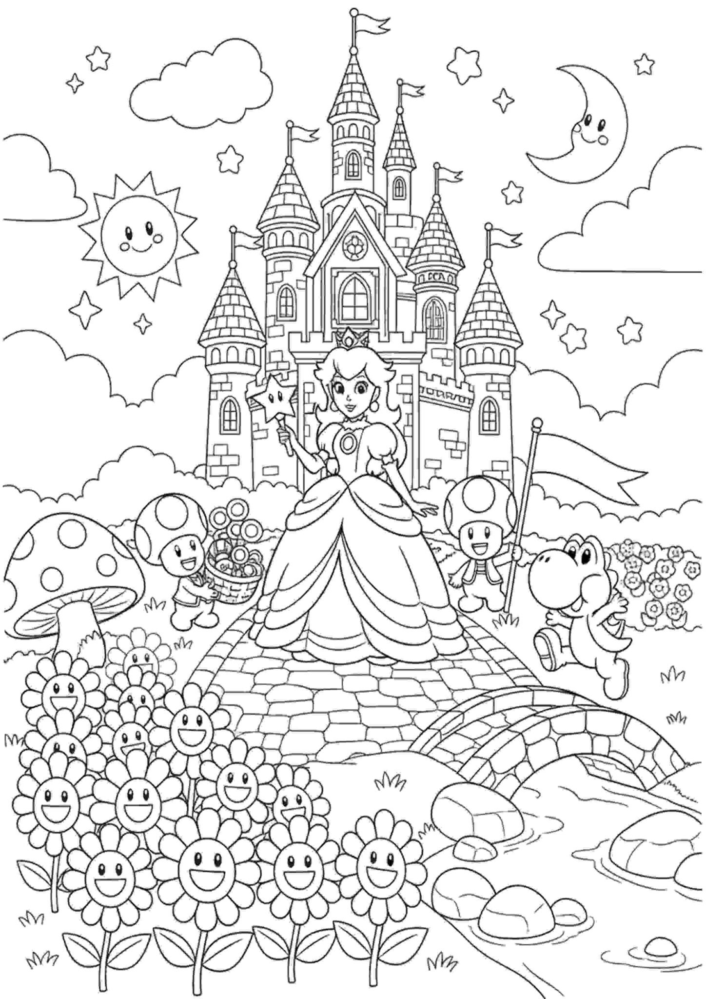 20 Free Printable Princess Peach Coloring Pages for Kids