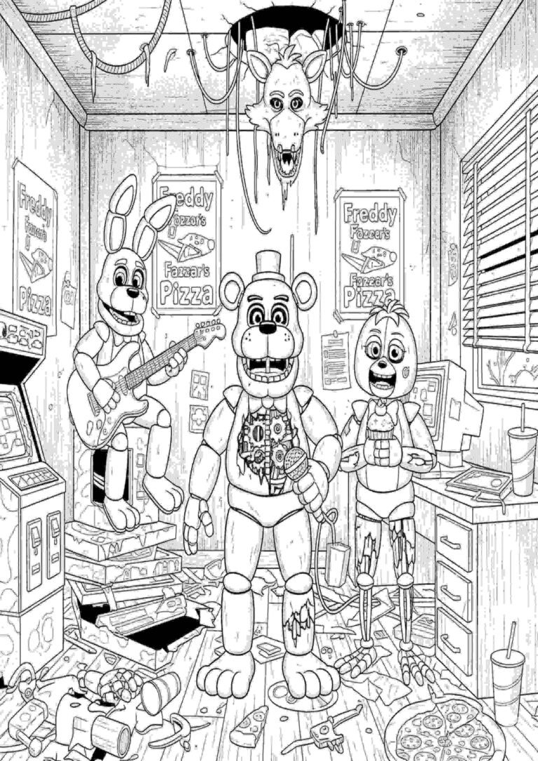 20 Free Printable FNAF Coloring Pages for Kids and Fans