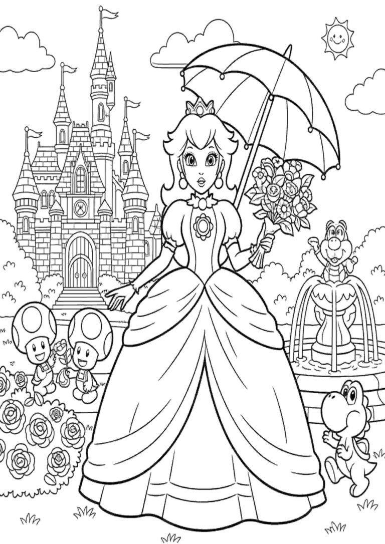 20 Free Printable Princess Peach Coloring Pages for Kids