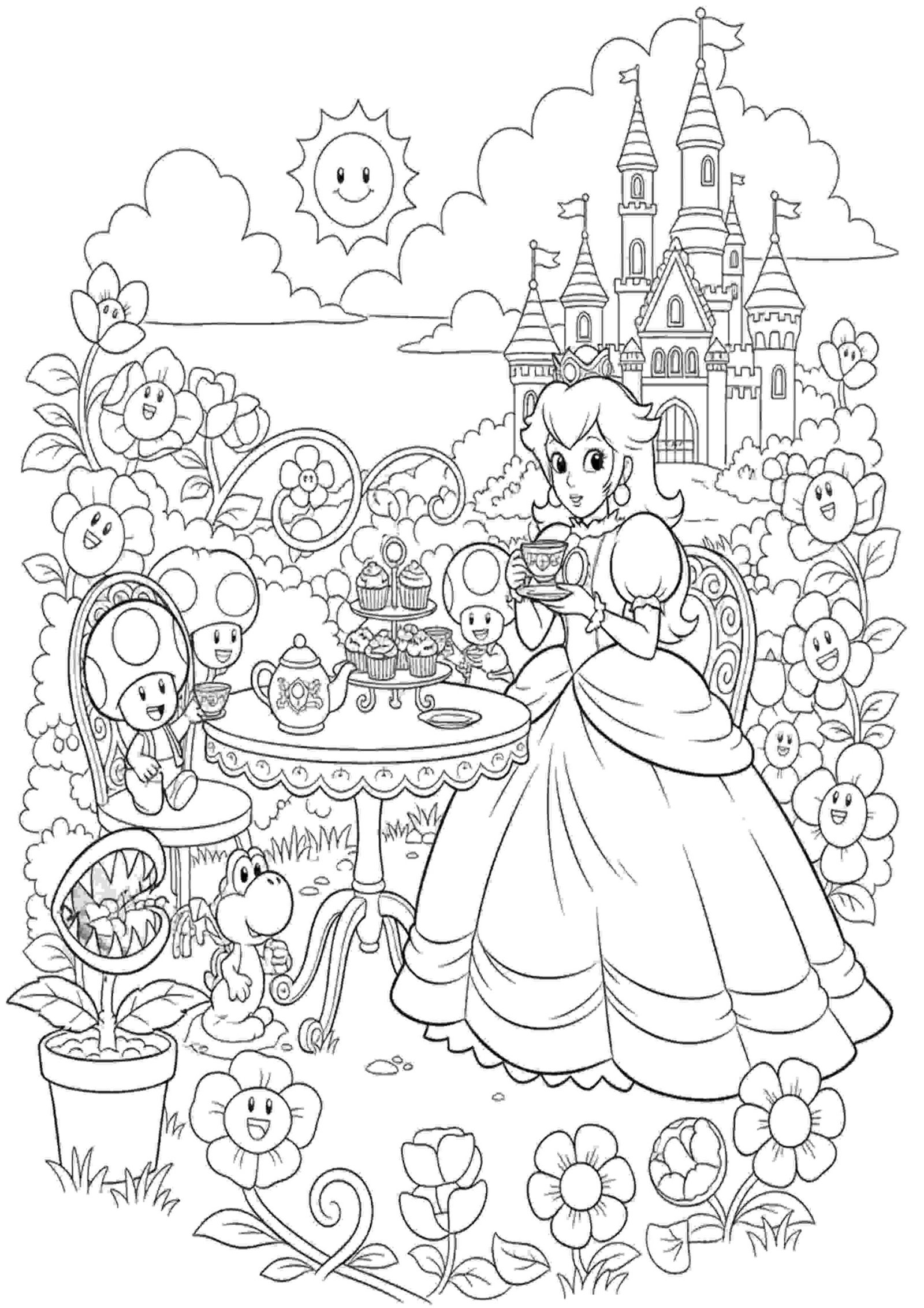 20 Free Printable Princess Peach Coloring Pages for Kids