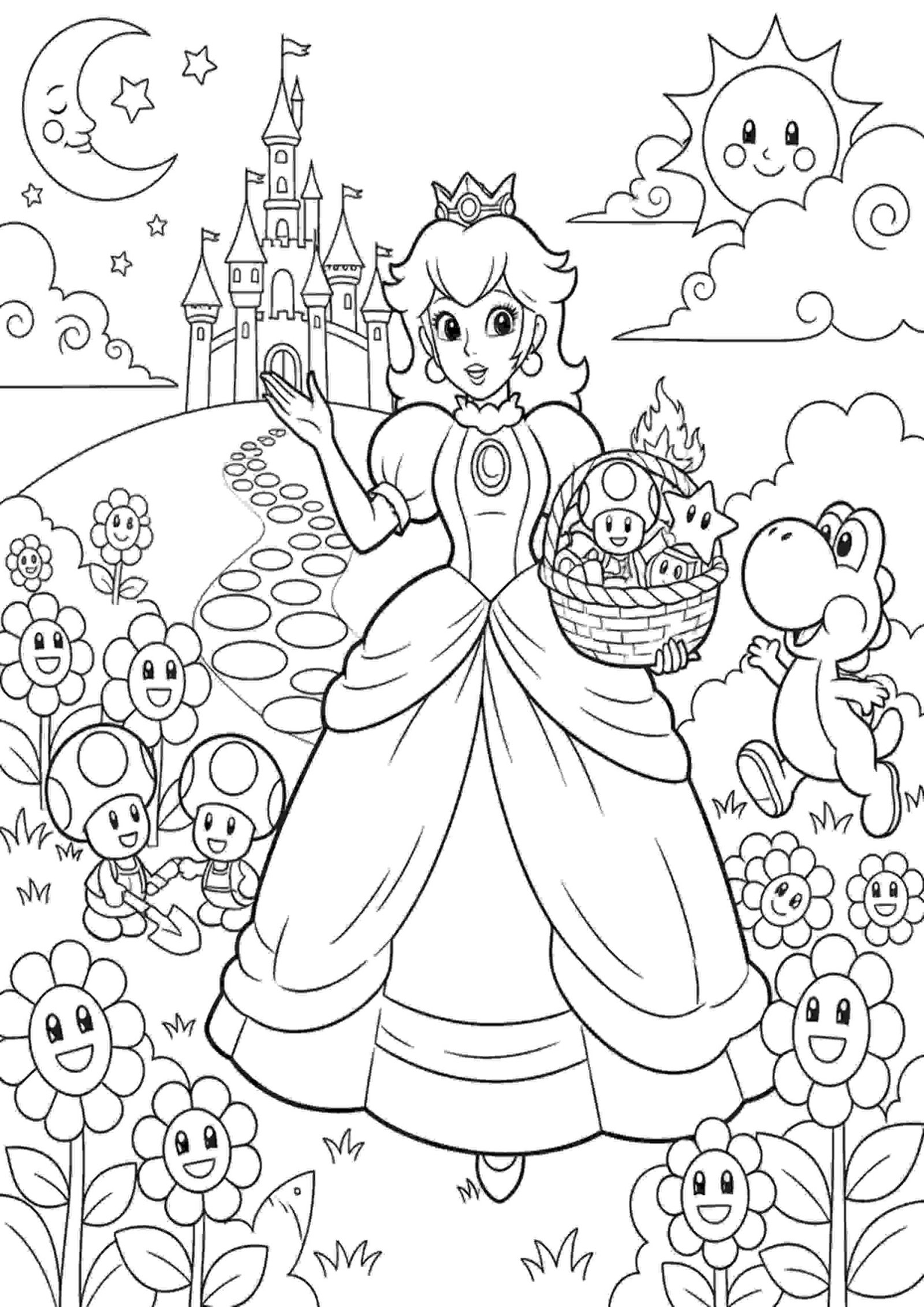 20 Free Printable Princess Peach Coloring Pages for Kids