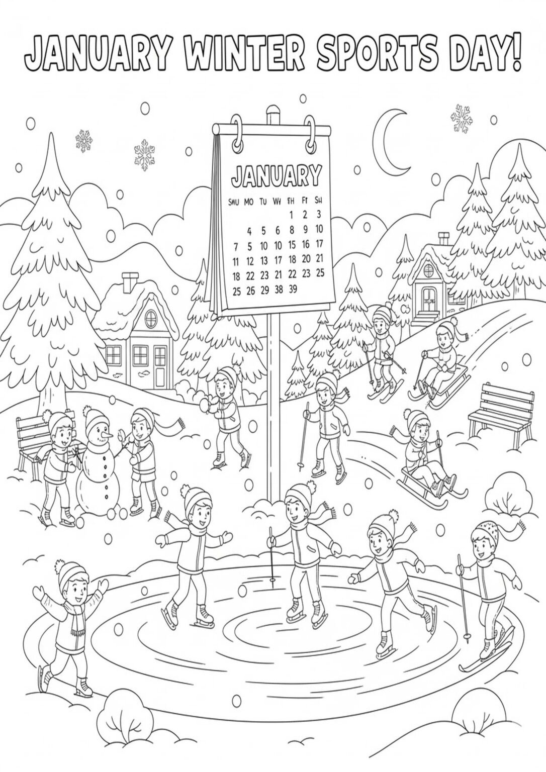 20 January Coloring Pages | Fun Winter Designs to Color